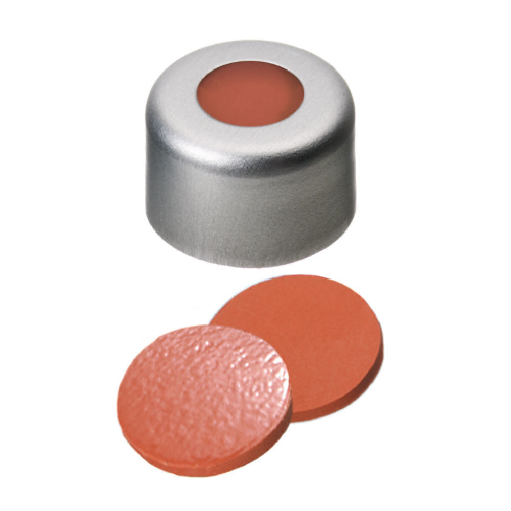 Genetec - Crimp Cap (Clear lacquered) 8 mm, Nat.Rubber/TEF Septa - Lock ...