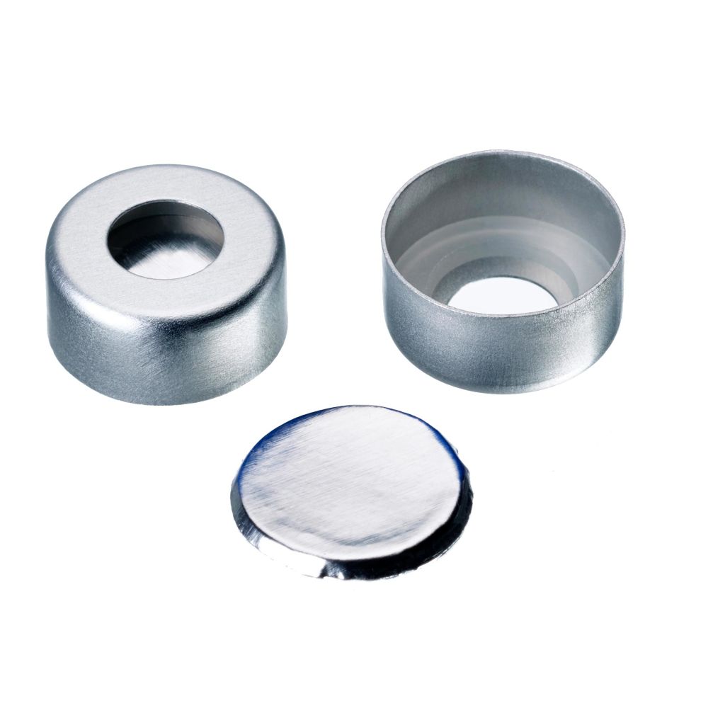 Genetec - Crimp Cap (Clear lacquered) 11 mm, Aluminium liner Septa ...