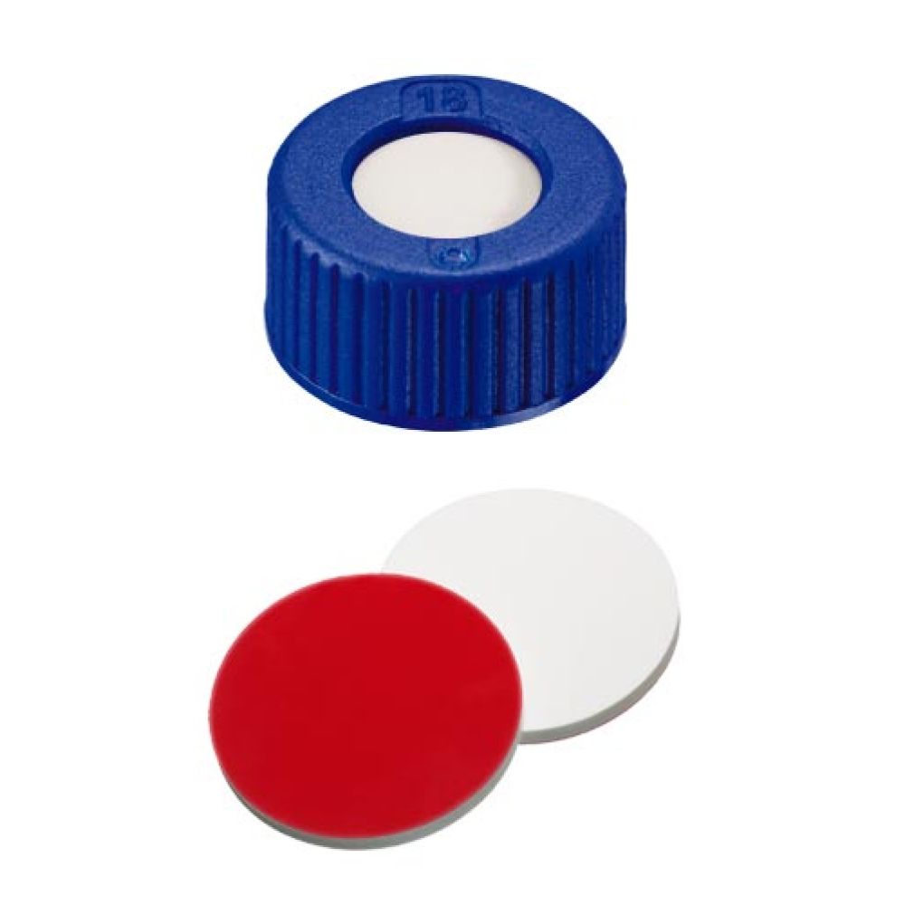 Genetec - Screw Cap (Blue) 9 mm, Silicone/PTFE Septa
